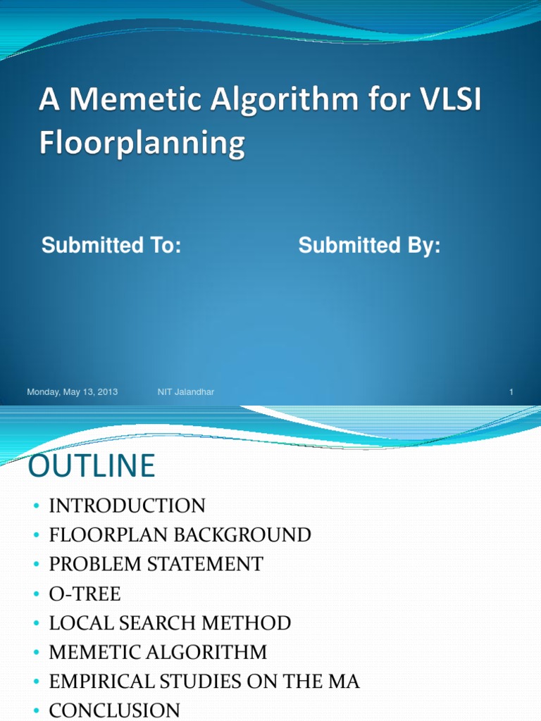 A Memetic Algorithm (Genetic Algorithm) For VLSI Floorplanning | PDF | Genetic Algorithm ...