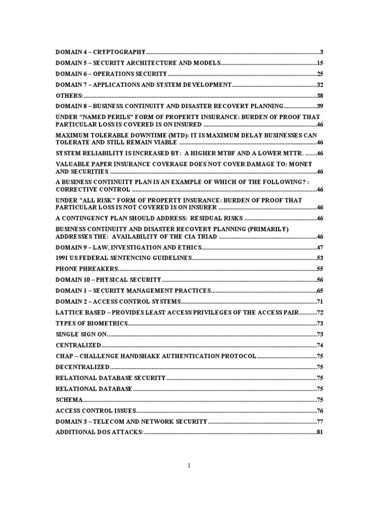 CISSP Study Notes All 10 Domains | PDF | Computer Data Storage ...