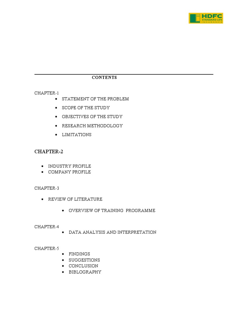 Training and Development at HDFC Standard Life Insurance | PDF ...