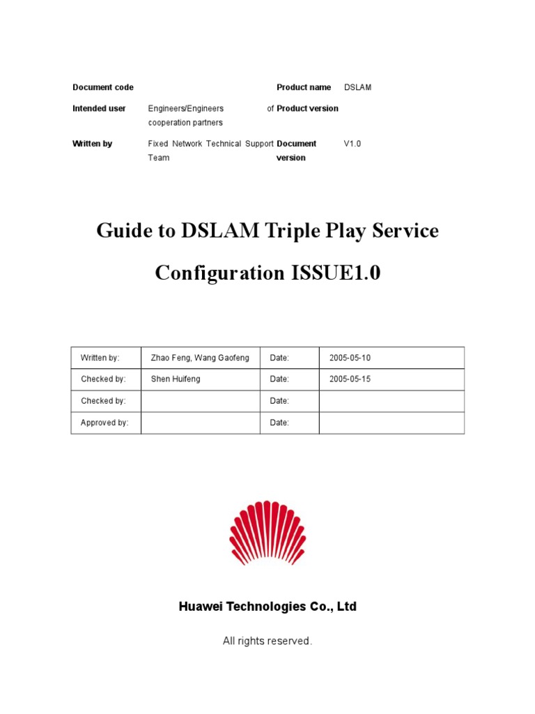 Guide to Configuring Triple Play Services on a MA5300 DSLAM Using a ...