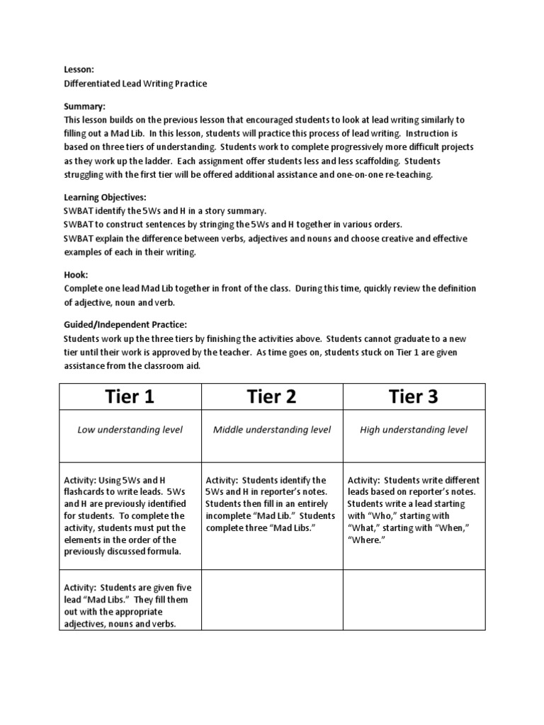 Lead Writing Practice for Students | PDF