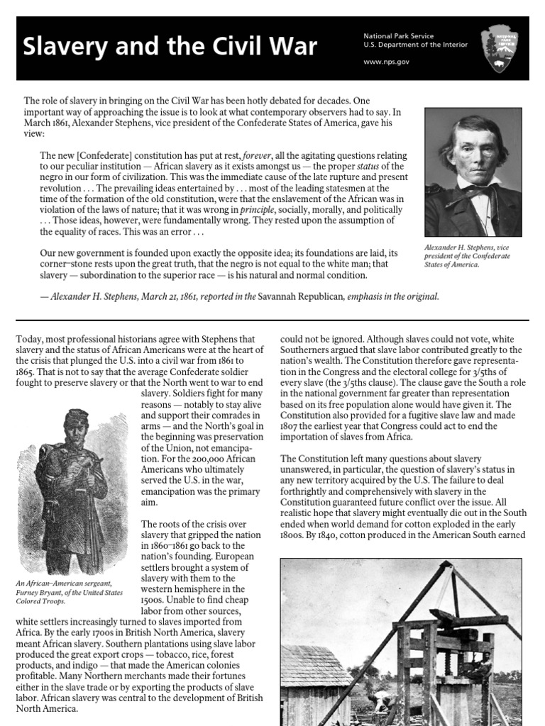 Slavery and The Civil War | PDF | Southern United States | Abraham Lincoln