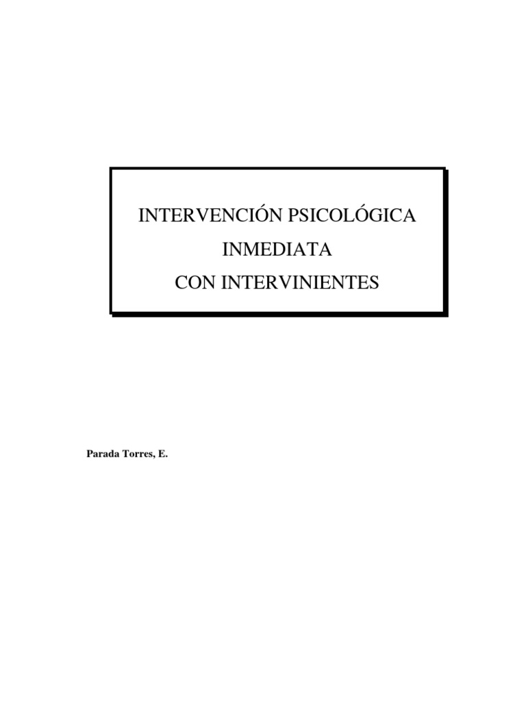 Intervención en Intervinientes | PDF | Trauma psicólogico | Estrés ...