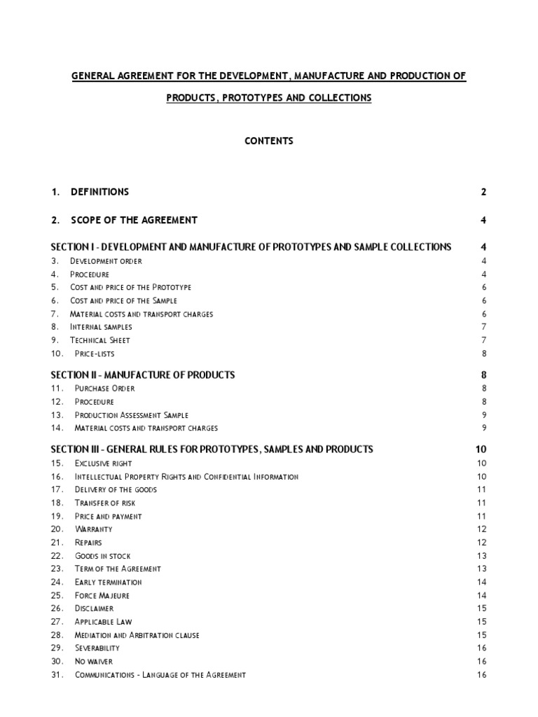 Product Development Agreement Overview | PDF | Business | Business ...