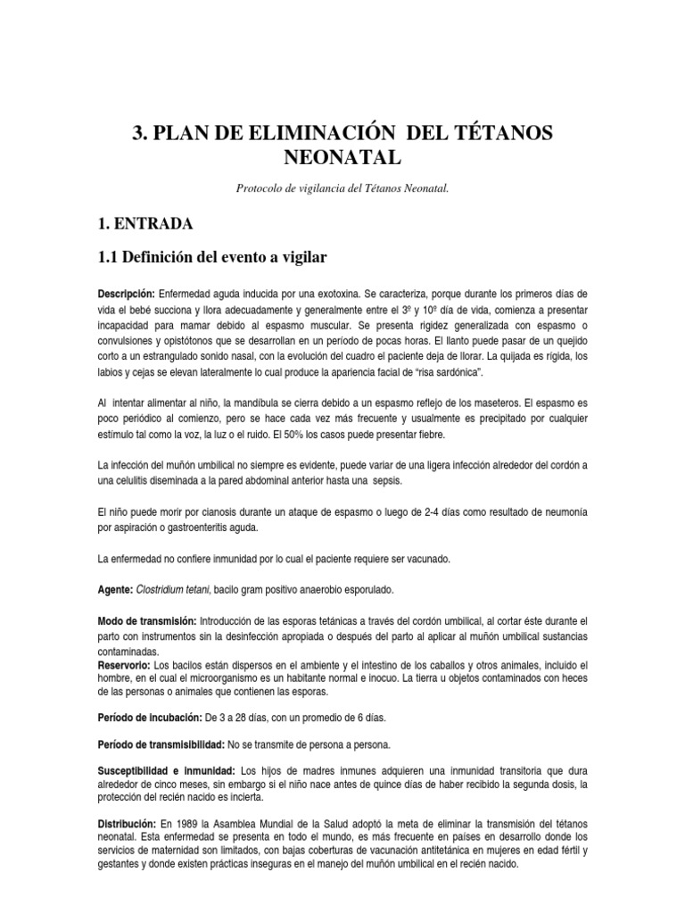 Tetano Neonatal | PDF | Especialidades Medicas | Medicina