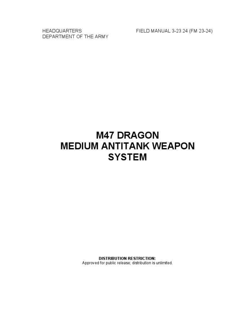 FM 3-23.24 m47 Dragon Medium Antitank Weapon System | PDF | Computers ...