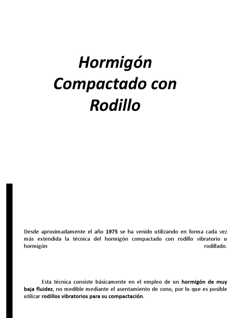 Hormigón Compactado con Rodillo: Usos y Ventajas | PDF | Hormigón | Cemento