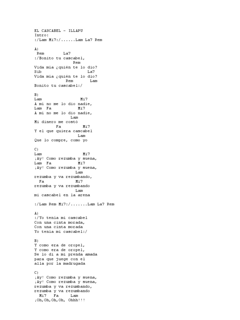 El Cascabel - Letra y Acordes | PDF