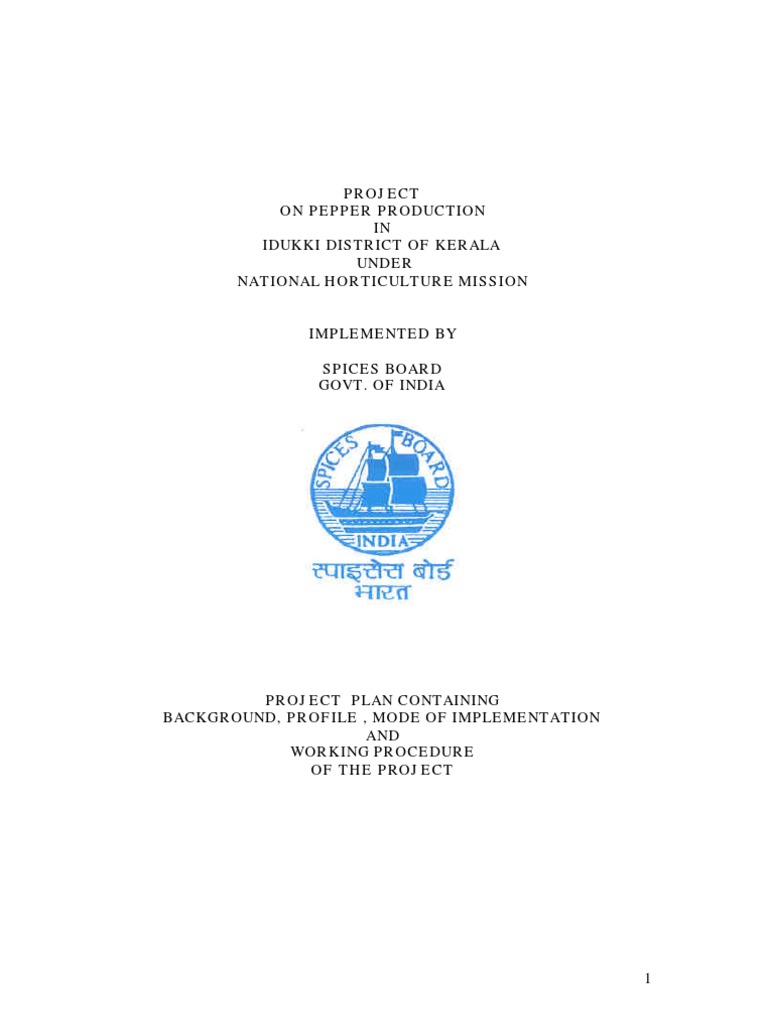 Project On Pepper Production | PDF