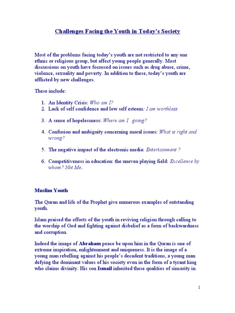 Challenges Facing Youths | PDF | Muhammad | Quran