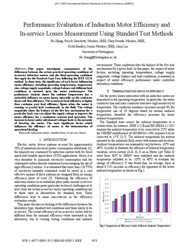 Performance Evaluation of Induction Motor Efficiency and PDF | PDF ...