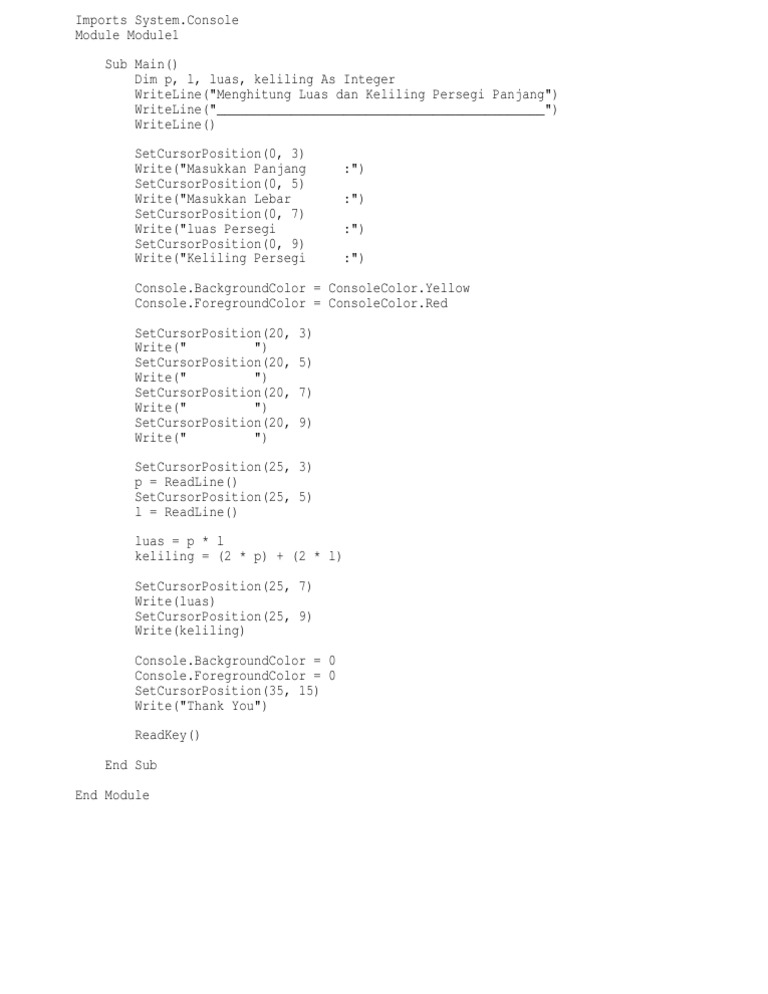 Hitung Luas & Keliling Persegi Panjang | PDF