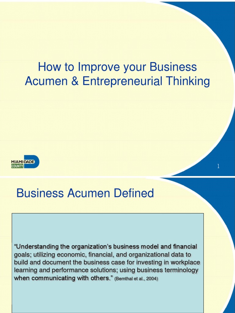 Business Acumen | Entrepreneurship | Competence (Human Resources)