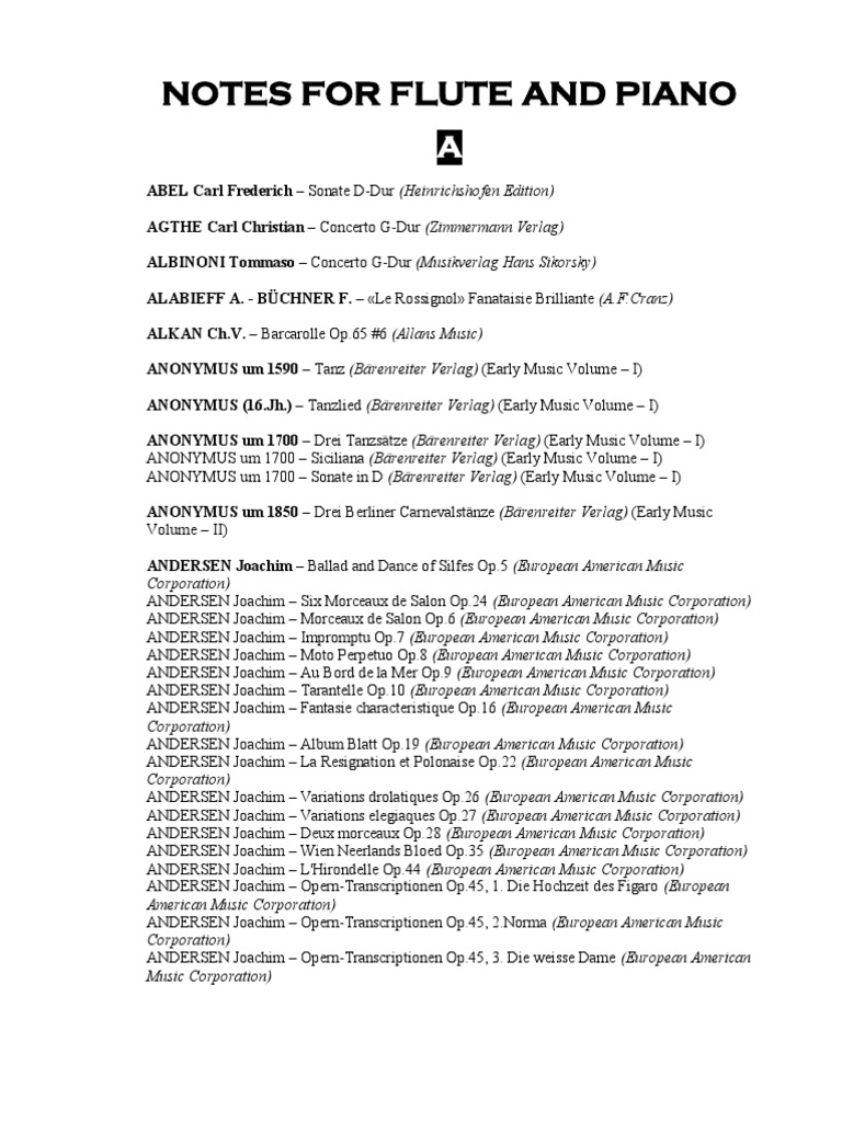 Flute Notes List | PDF