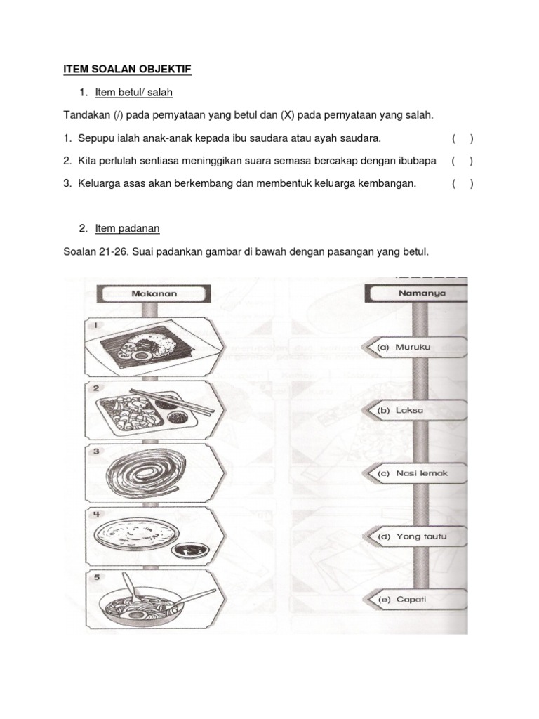 Contoh Item Soalan Objektif-Pss 3110 | PDF