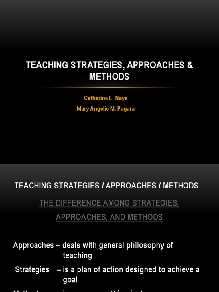 Teaching Strategies, Approaches, and Methods | PDF | Scientific Method ...
