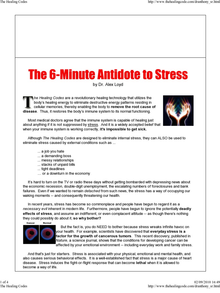 Healing The Healing Codes Stress New Version | PDF | Stress (Biology ...
