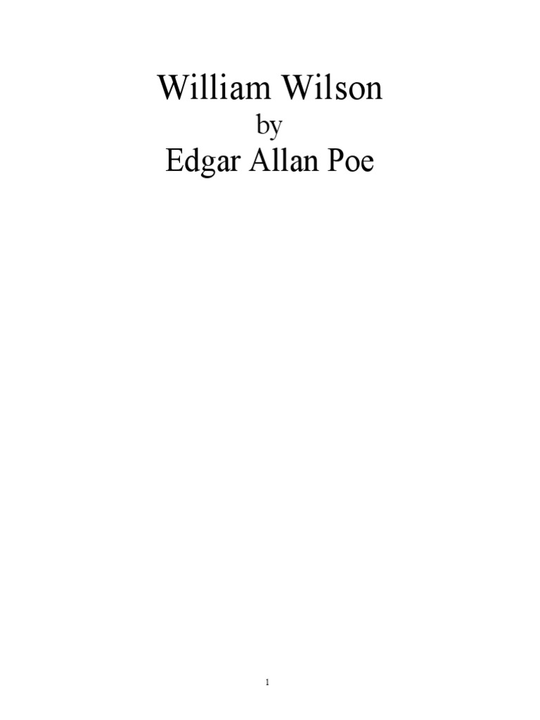 William Wilson | PDF | Poetry