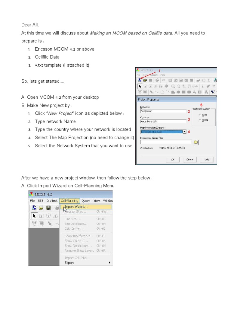 Create MCOM from Cellfile Data Guide | PDF | Technology & Engineering