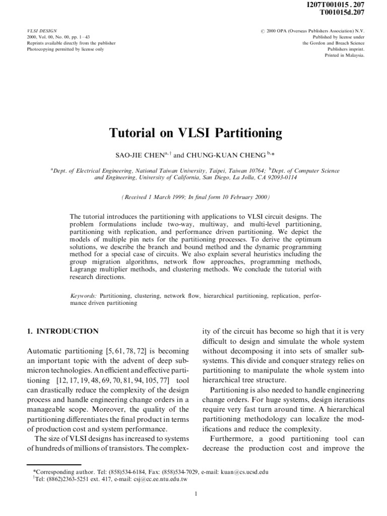 Tutorial On VLSI Partitioning | PDF | Mathematical Optimization | Cluster Analysis