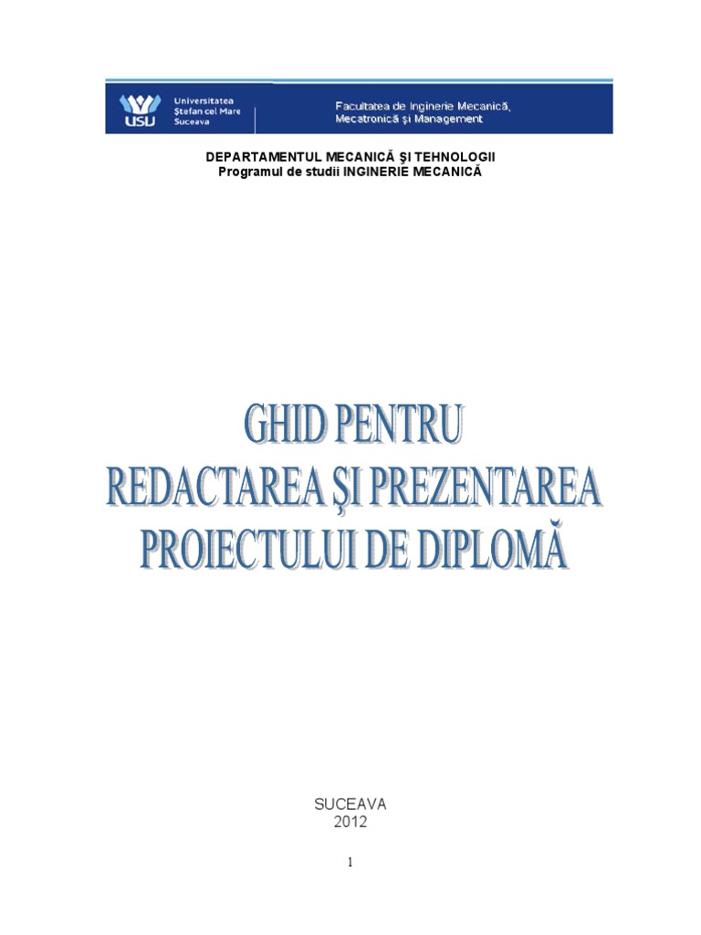 Ghid Proiect de Diploma LICENTA | PDF
