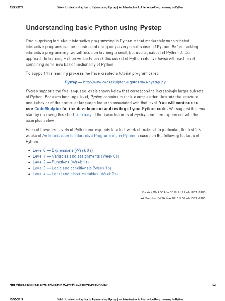 Wiki - Understanding Basic Python Using Pystep - An Introduction To ...