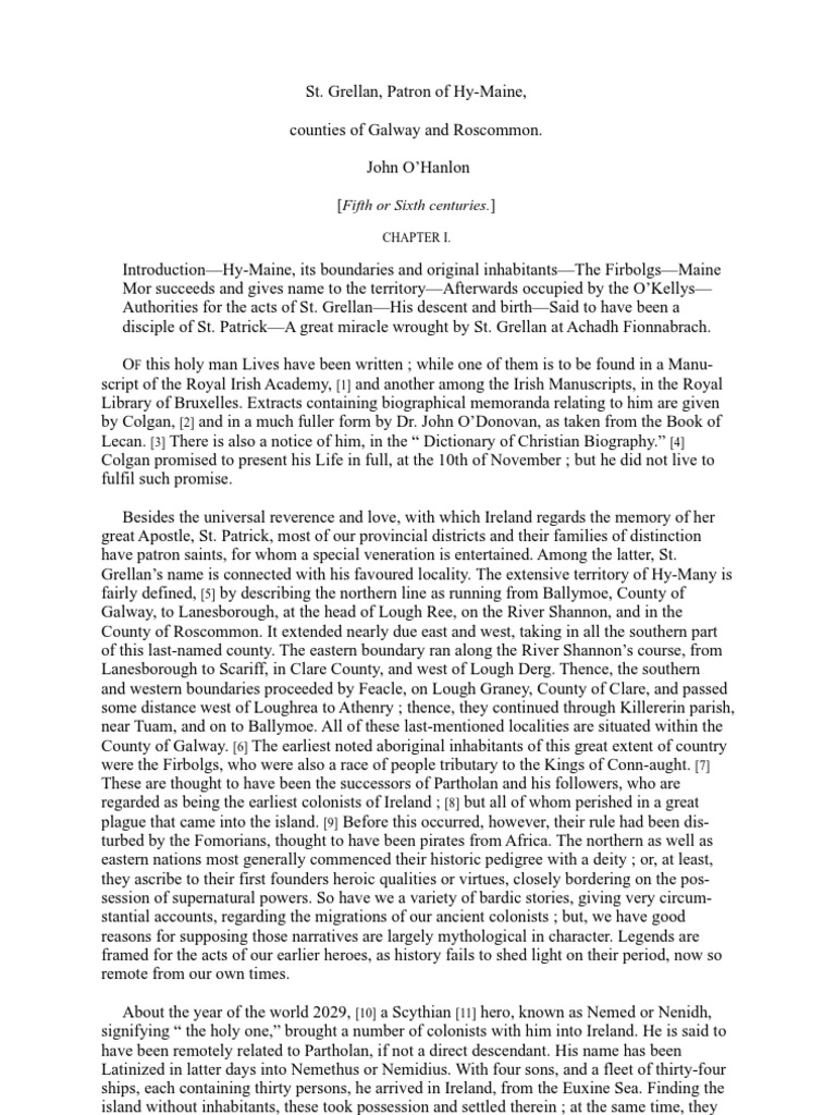 ST Grellan Patron Saint of Hy Maine | PDF | Saint Patrick | Religion ...