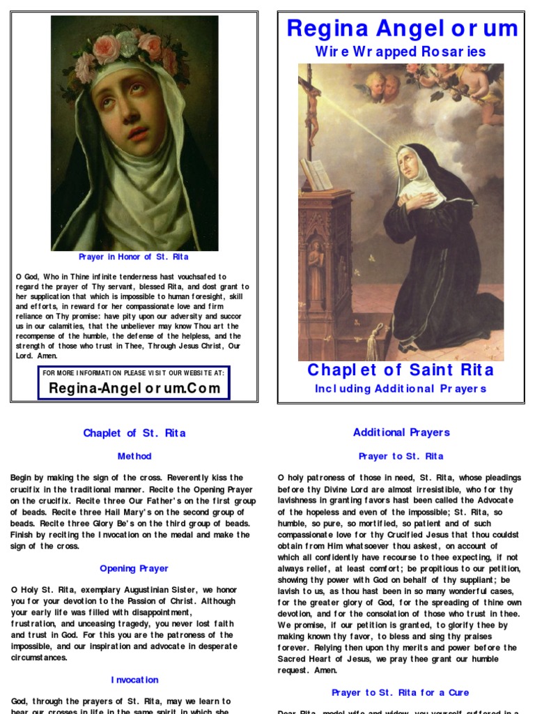 St. Rita Chaplet | Download Free PDF | Prayer | Christian Behaviour And ...
