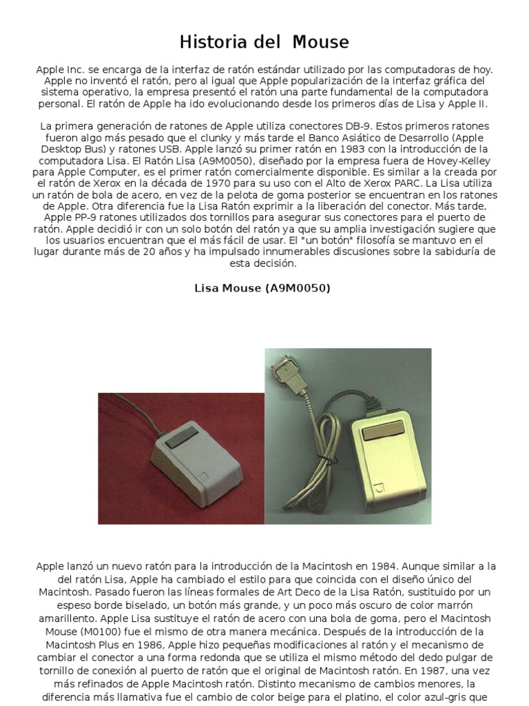 Evolución del Mouse de Apple | PDF | Macintosh | Apple Inc.