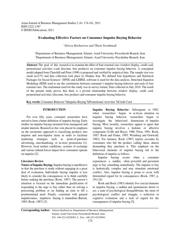 Factors Influence Impulse Buying Behaviour | PDF | Retail | Data Analysis