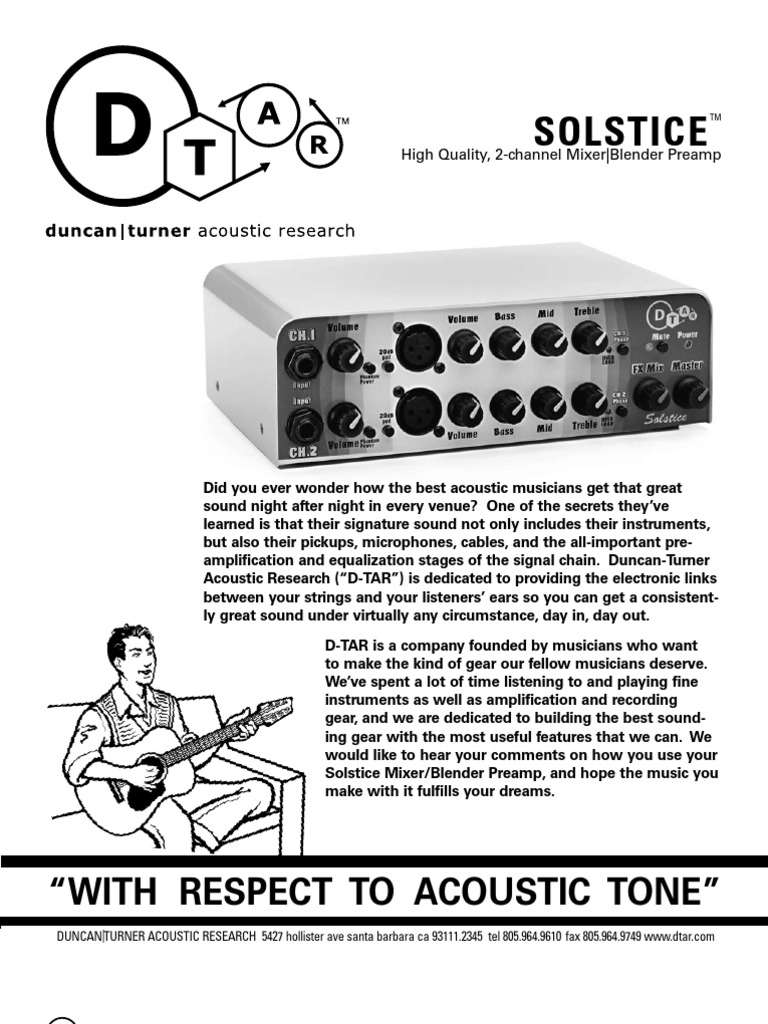 Solstice Manual | PDF | Microphone | Equalization (Audio)