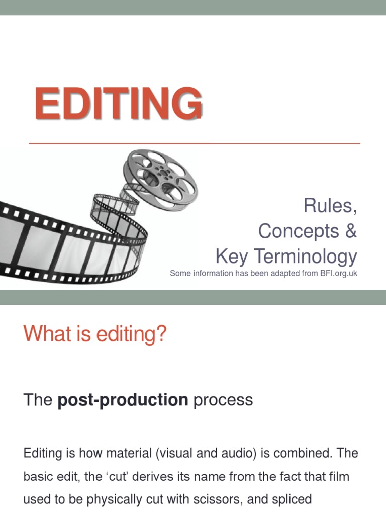 Editing: Rules, Concepts & Key Terminology | PDF | Filmmaking | Leisure