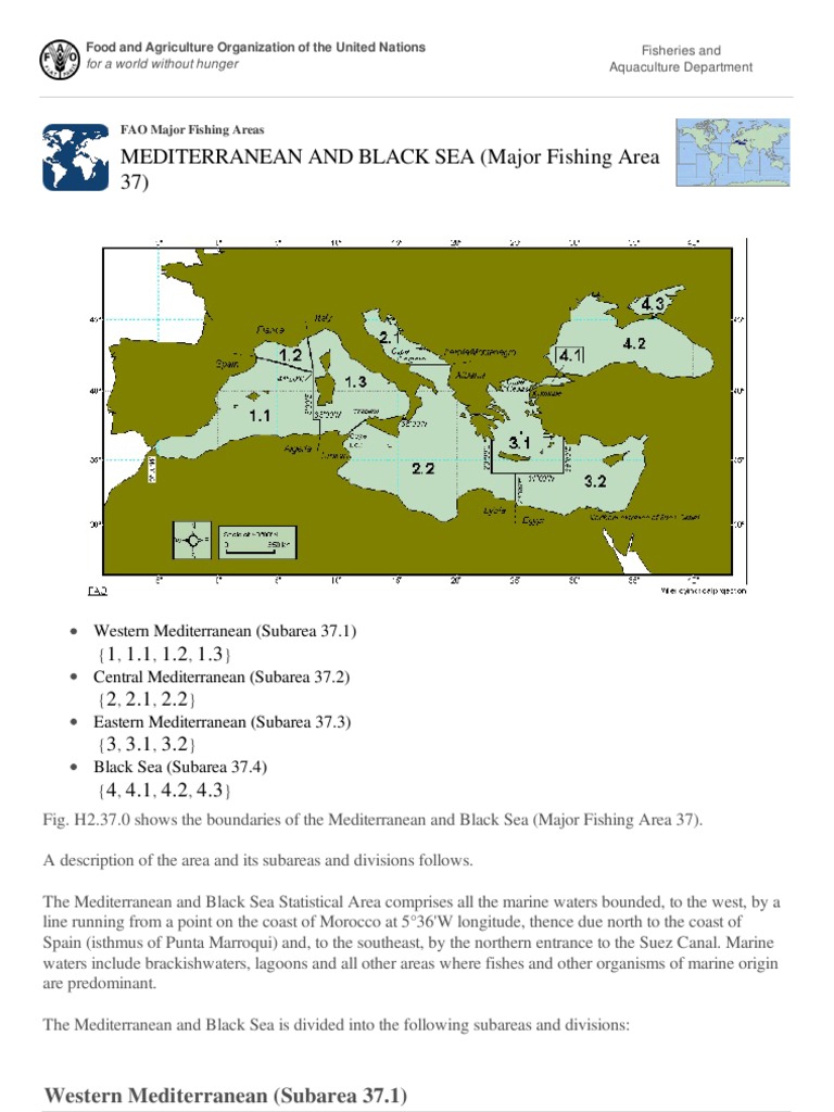 FAO Fisheries & Aquaculture - FAO Major Fishing Areas - MEDITERRANEAN ...
