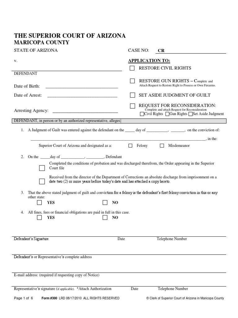 Restore Civil Rights Form | PDF | Felony | Probation