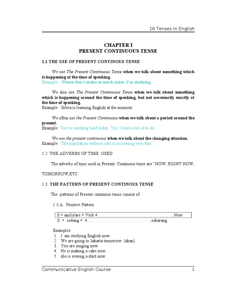 16 Tenses in English 1229009486332670 1 | PDF | Grammatical Tense | Verb