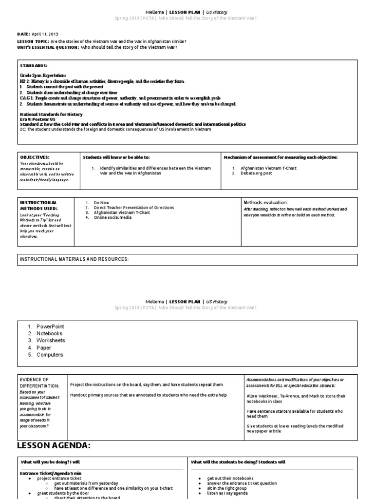 Mellema - LESSON PLAN - US History: Spring 2013 - PCTA - Who Should ...