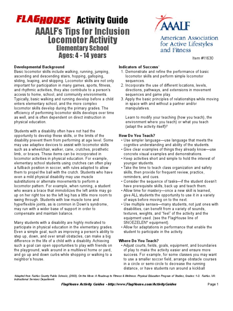 Locomotor Activity | PDF | Animal Locomotion | Physical Education