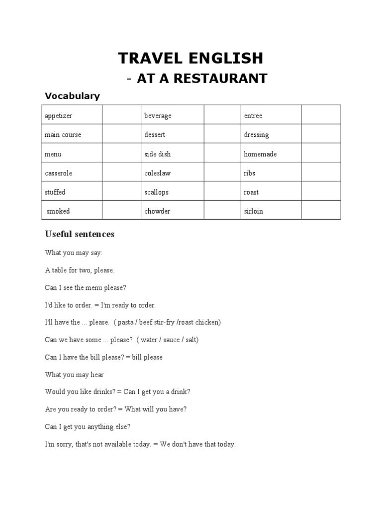 Unit 02 Restaurant | PDF | Waiting Staff | Soup