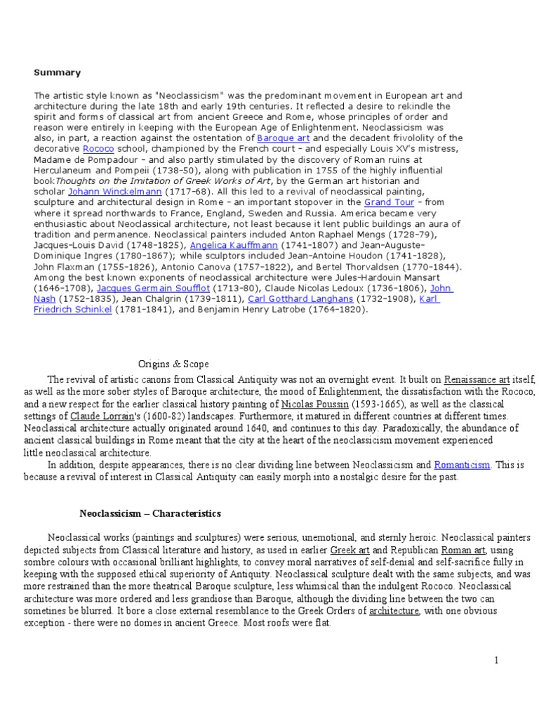 The Rise and Characteristics of Neoclassicism in European Art and ...