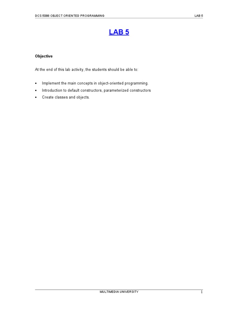 Lab 5 Ans Pdf Constructor Object Oriented Programming Programming 