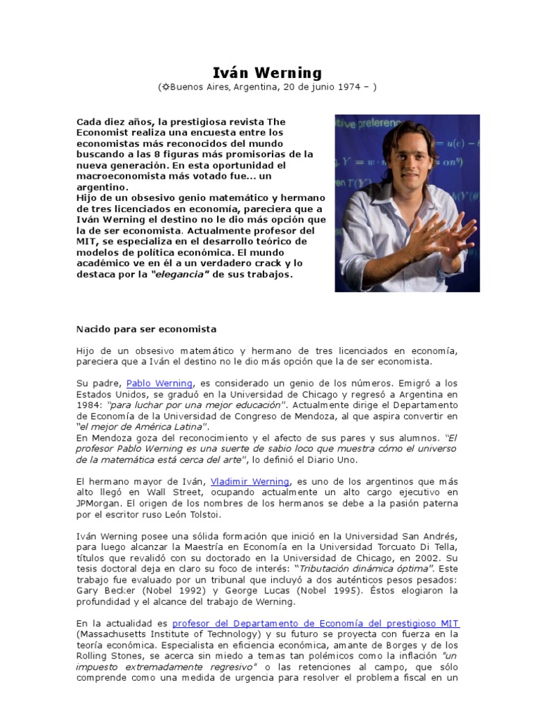 Iván Werning | PDF | Economista | Desempleo