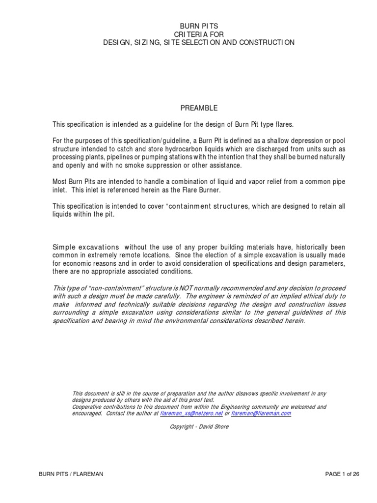 Burn Pit Criteria | PDF | Groundwater | Refractory