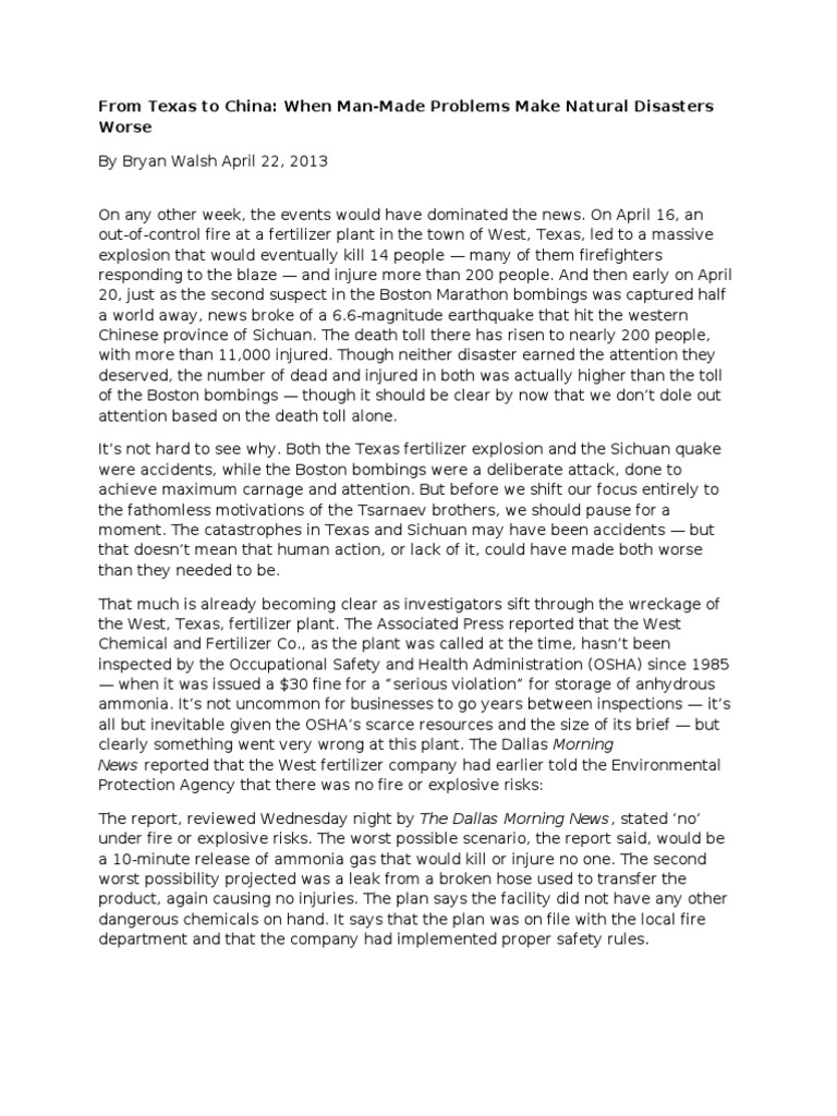 From Texas To China: When Man-Made Problems Make Natural Disasters ...