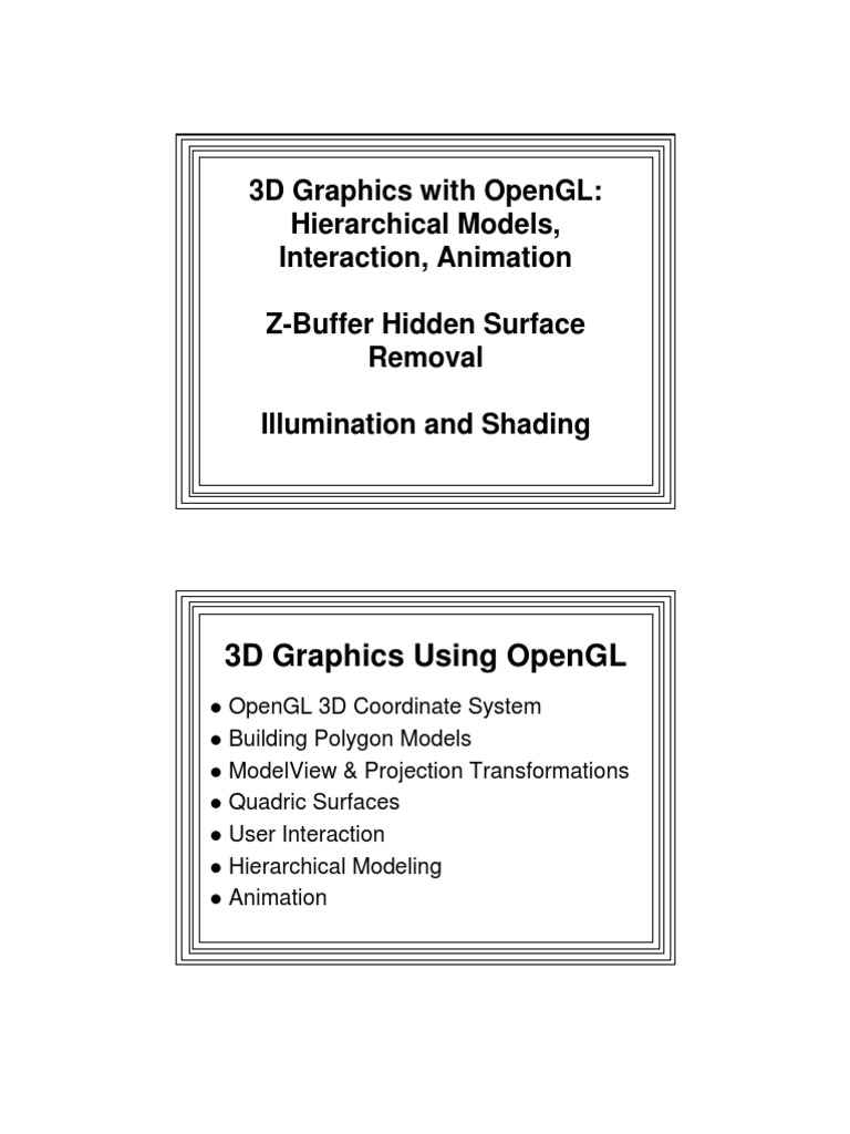Lect21 2009 3d Opengl Zbuffer Pdf Matrix Mathematics Cartesian