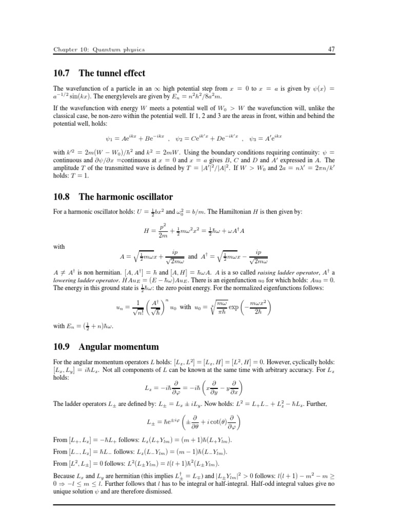 Physics Formula 55 | PDF | Wave Function | Particle Physics