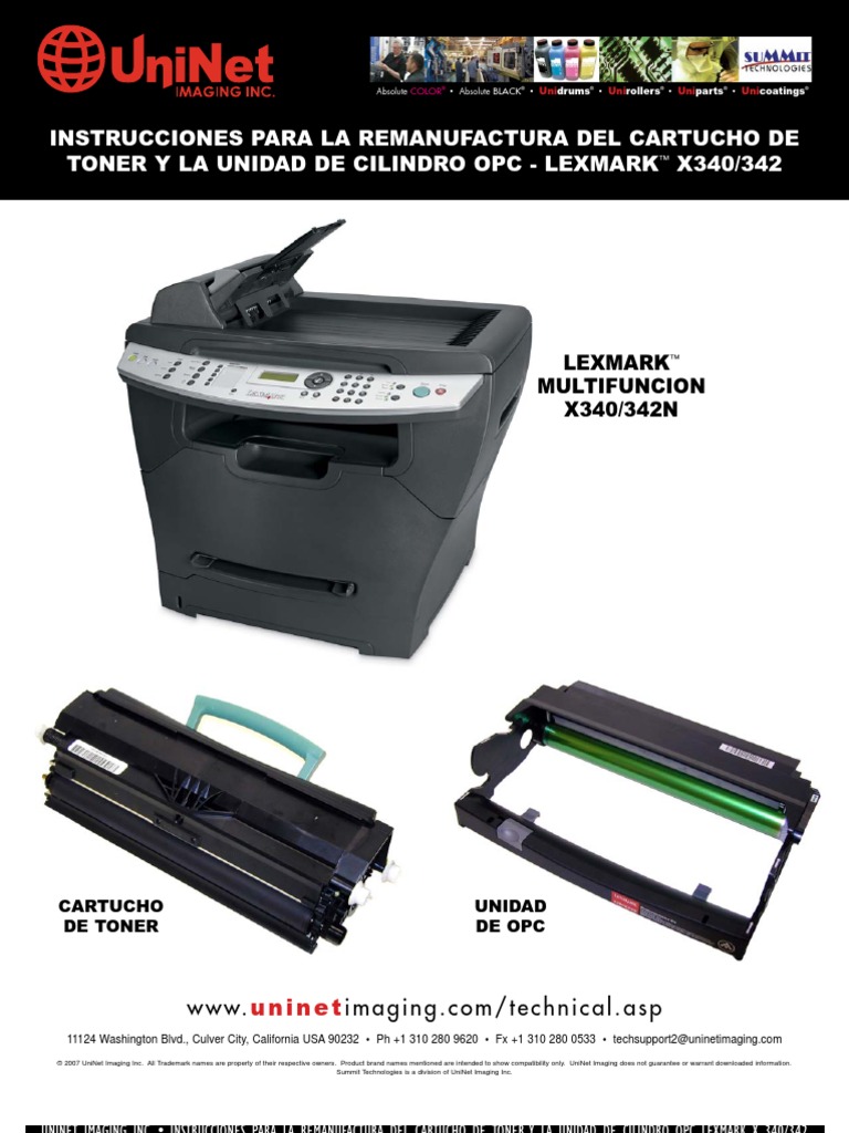 Lexmark X340 342 TONER OPC Reman Span | PDF | Equipo | Bienes ...