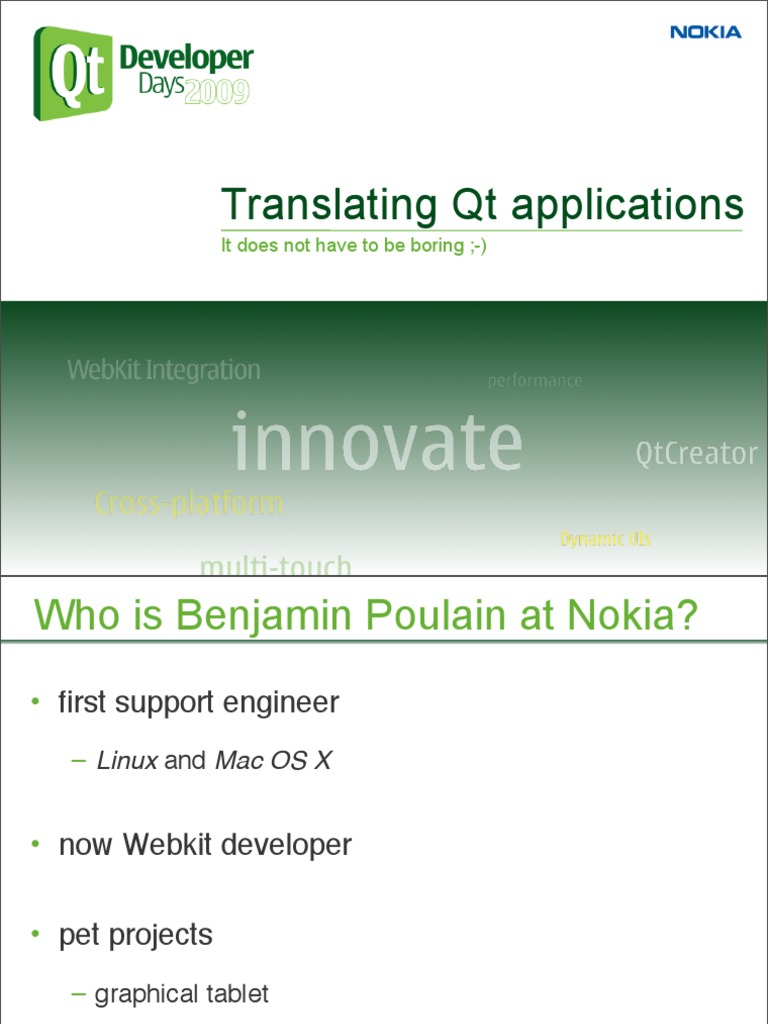 Translating QT Applications: It Does Not Have To Be Boring - ) | PDF | Application Software ...