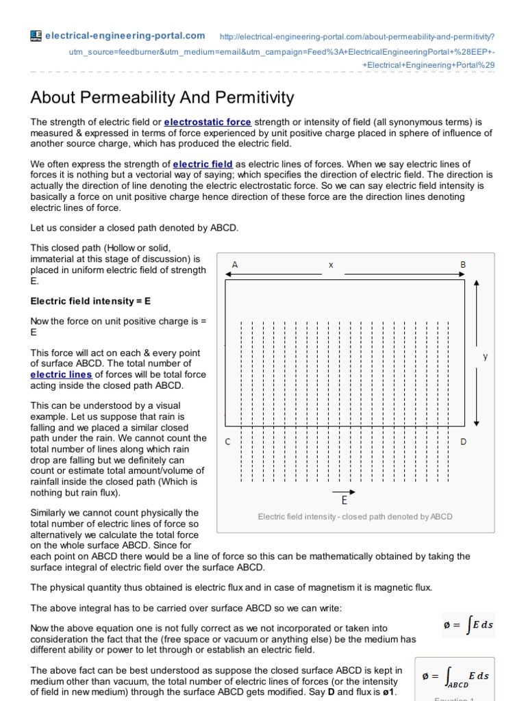 About Permeability and Permitivity | PDF | Electric Field | Electricity