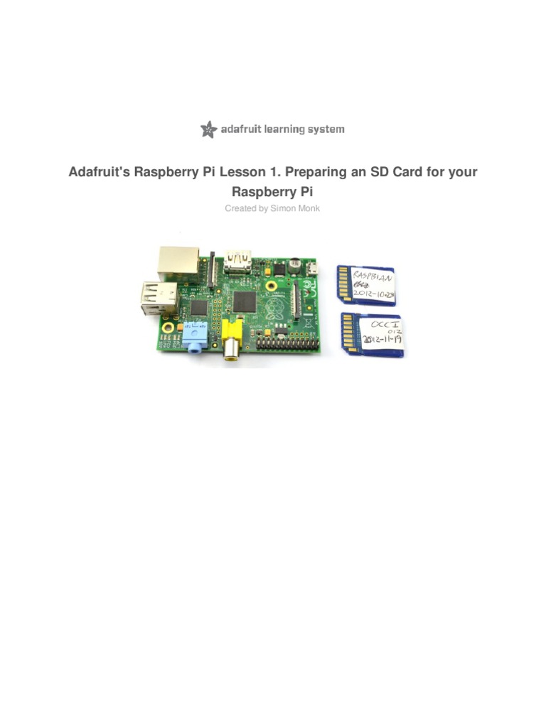 Adafruit Raspberry Pi Lesson 1 Preparing and SD Card For Your Raspberry Pi | PDF | Secure ...