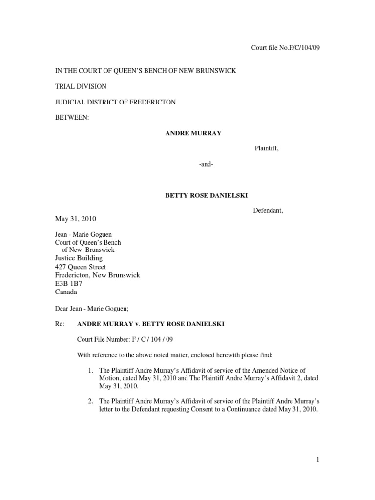 May 31, 2010, Letter To Clerk Court Cover Letter 2 | PDF | Law